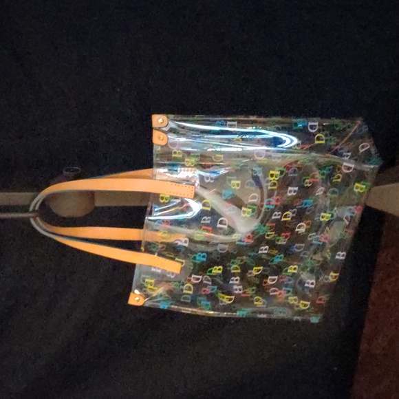 Dooney & Bourke | Bags | Dooney Bourke Small Clear Logo Shopper Lunch Tote Leather Handles ...